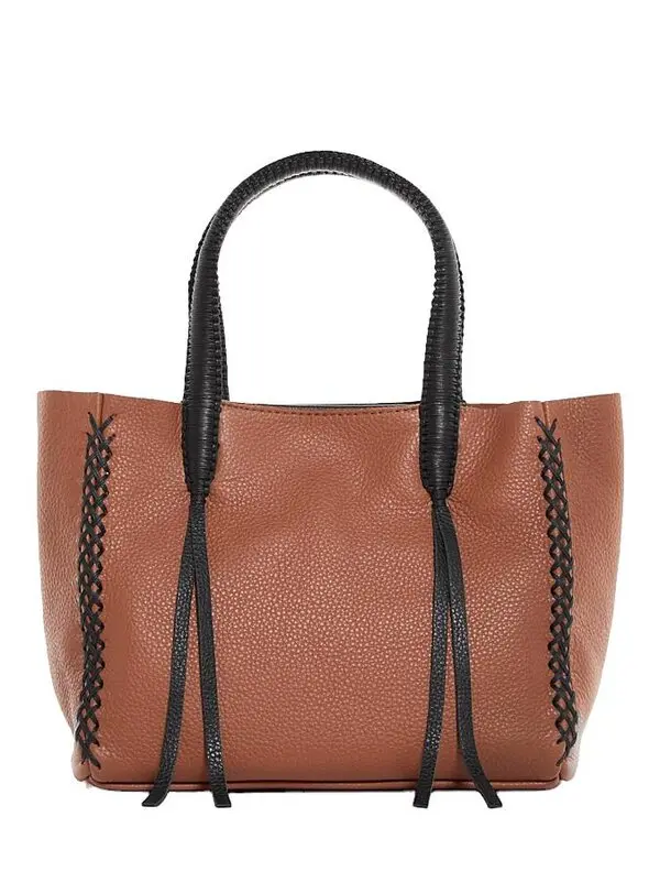 Callista Mini Leather Tote - Caramel