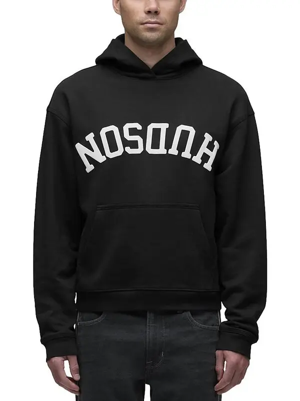 Hudson Jeans Classic Logo Pullover Hoodie - Black