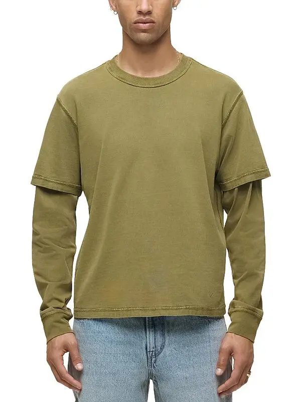 Hudson Jeans Layered Look Tee - Olive