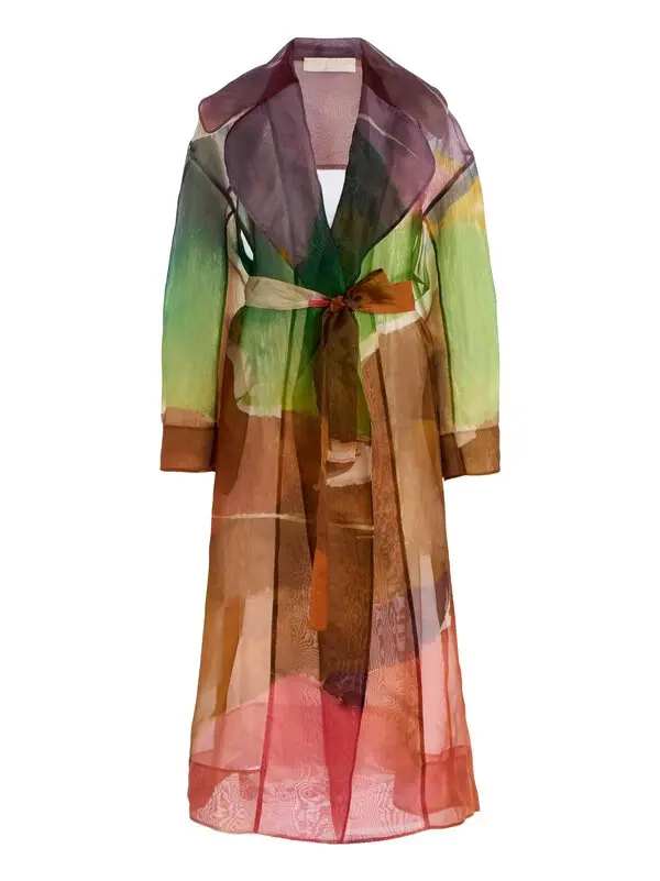 Ulla Johnson Novalie Printed Silk Chiffon Coat - Multi