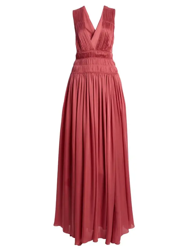 Ulla Johnson Boheme Pleated Silk Gown - Red