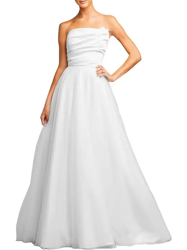 Tadashi Shoji Ambrose Asymmetric Draped Gown - Ivory