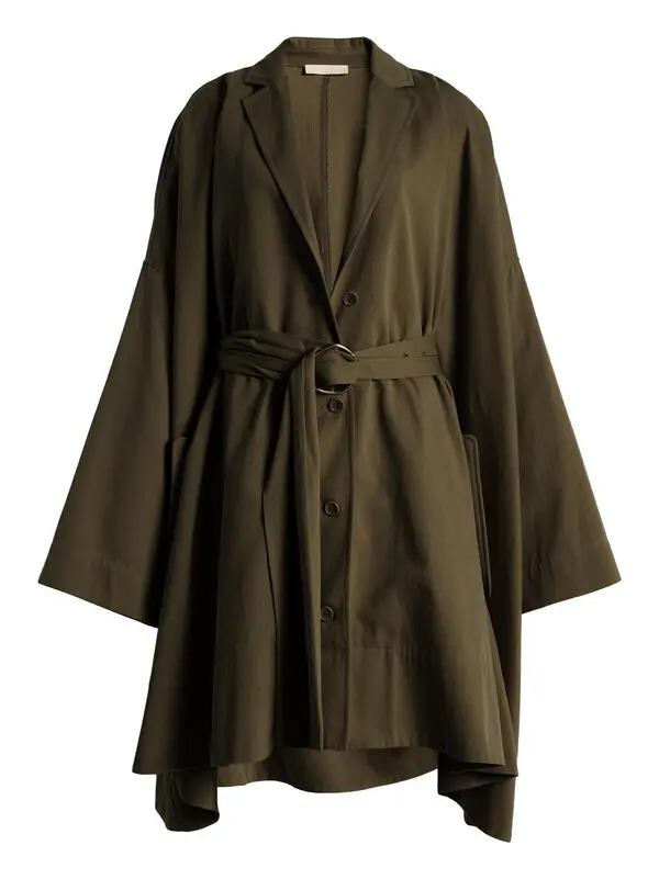 Ulla Johnson Margaux Belted Cotton-twill Coat - Green