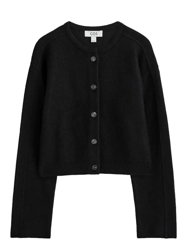 Cos Boiled-wool Cardigan - Black