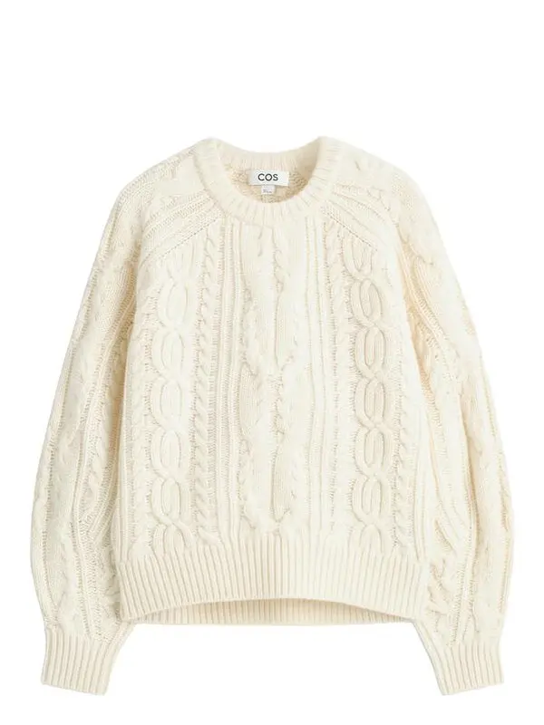 Cos Cable-knit Wool-cashmere Sweater - White