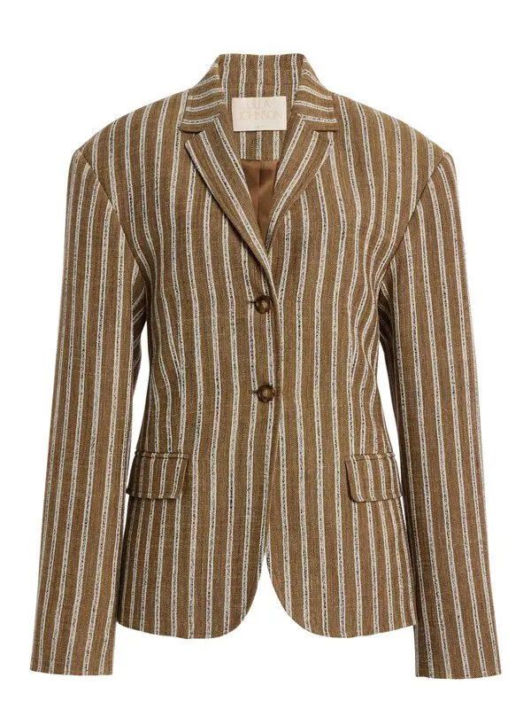 Ulla Johnson Matteo Striped Cotton-blend Jacket - Brown