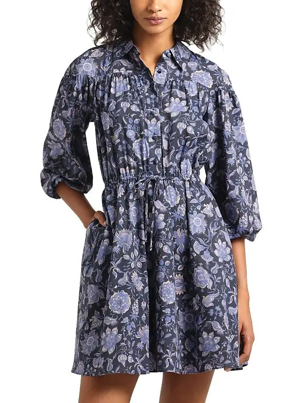 Derek Lam 10 Crosby Arbi Shirt Dress - Batik Navy Floral