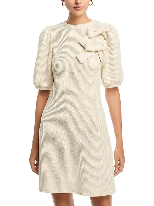 AREA STARS Double Bow Knit Dress - Ivory