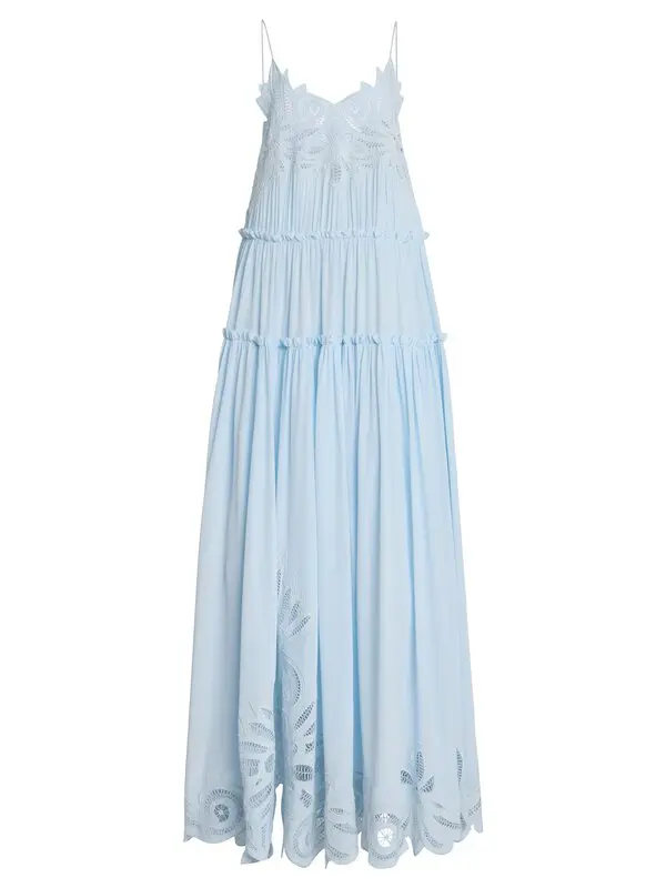 Ulla Johnson Filippa Embroidered Gown - Light Blue