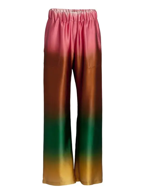 Silvia Tcherassi Nerea Stretch-satin Wide-leg Pants - Multi
