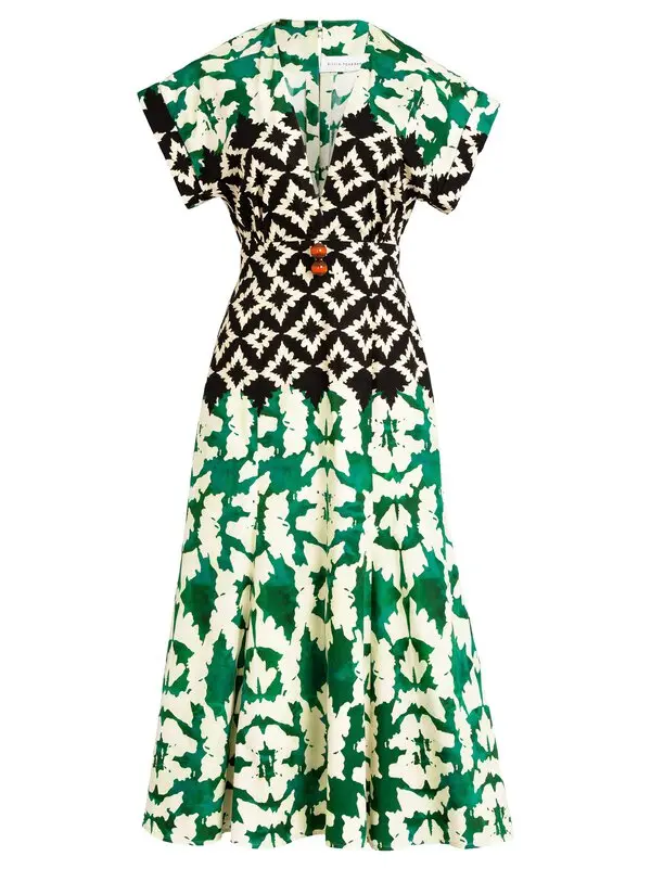 Silvia Tcherassi Sakura Cotton Midi Dress - Print