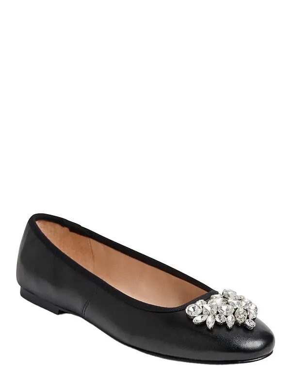Jack Rogers Ellina Embellished Leather Ballet Flats - Black
