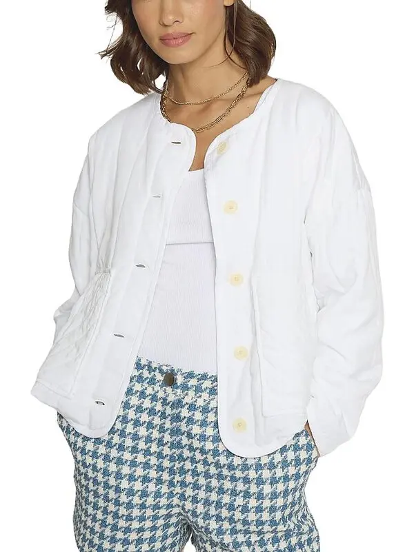 Central Park West Quilted Tencel Jacket - White