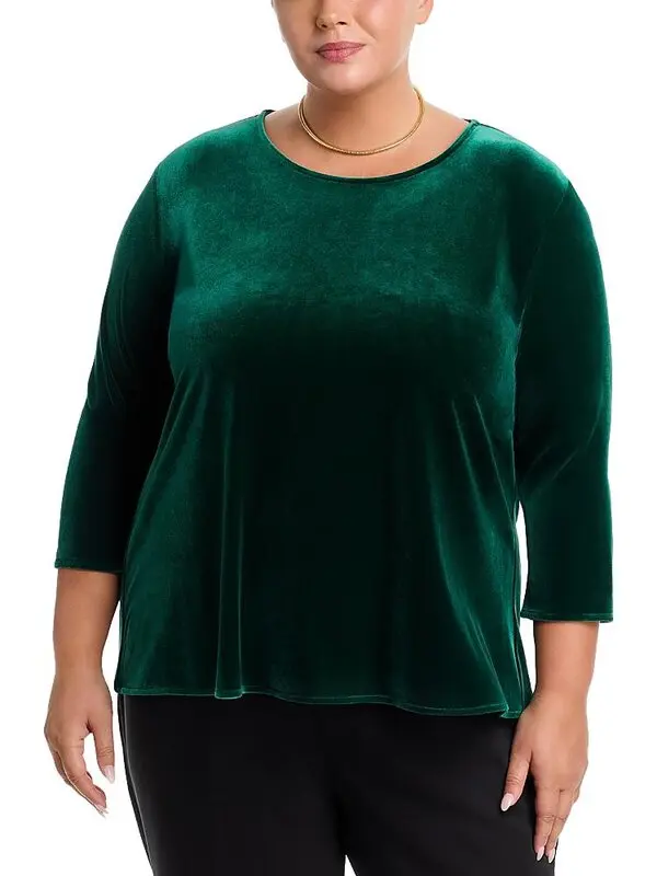 Caroline Rose Easy Velvet Top - Emerald