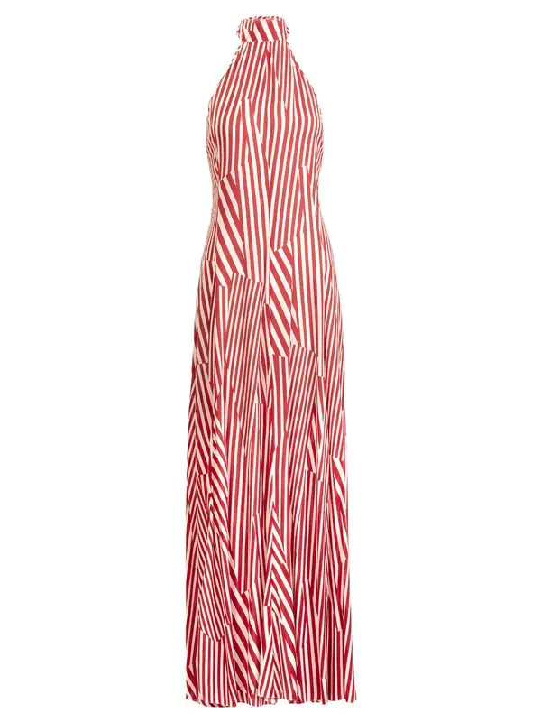 Silvia Tcherassi Koa Jersey Halter Maxi Dress - Stripe
