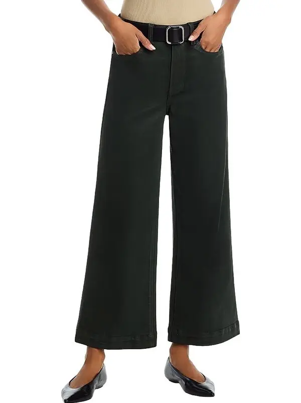 Paige Anessa High-rise Wide-leg Jeans - Dark Rosin Luxe Coating