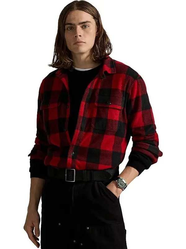 Polo Ralph Lauren Plaid Knit Flannel Overshirt - Polo Black