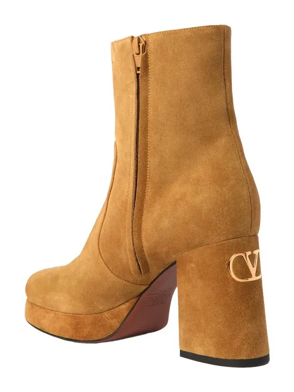 Valentino Garavani Fawcette 90 Suede Ankle Boots - Brown