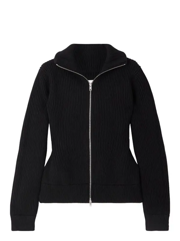 MAISON MARGIELA Ribbed Wool Cardigan - Black