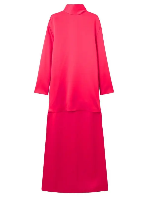 TOM FORD Scarf-detailed Asymmetric Satin-crepe Dress - Red