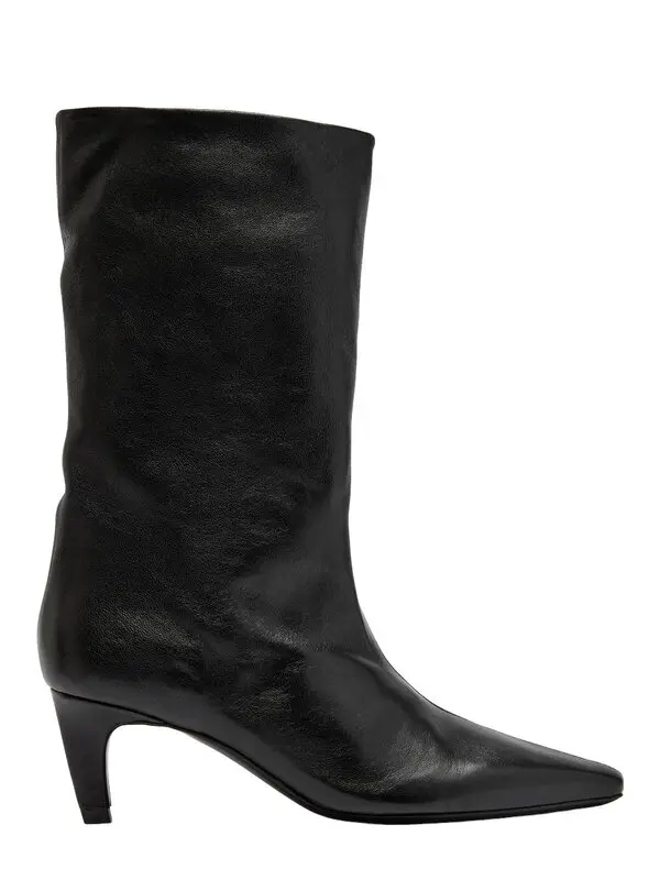 JUDE Leather Mid-calf Boots - Black
