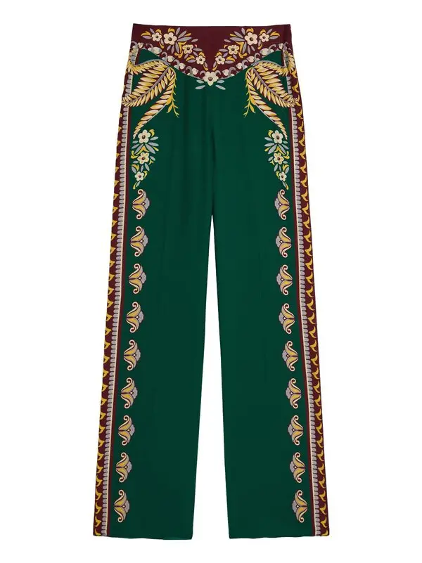 Etro Printed Straight-leg Silk Trousers - Multi Print