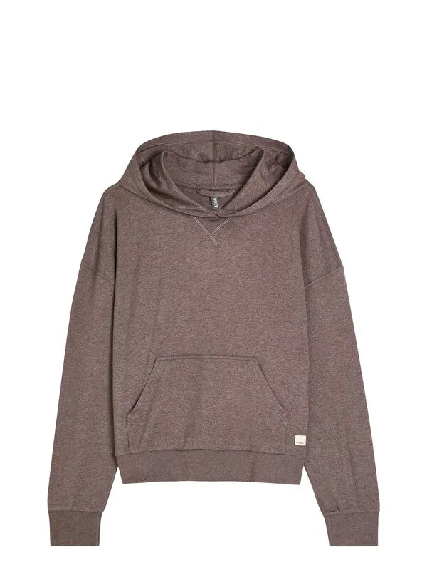 Vuori Halo Modern Hooded Slubbed Jersey Sweatshirt - Taupe