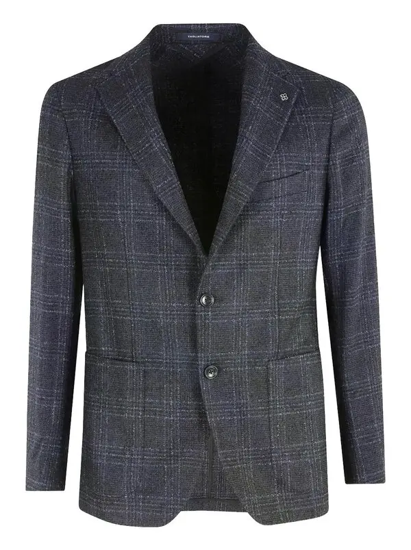 Tagliatore Check-pattern Jacket - Blue
