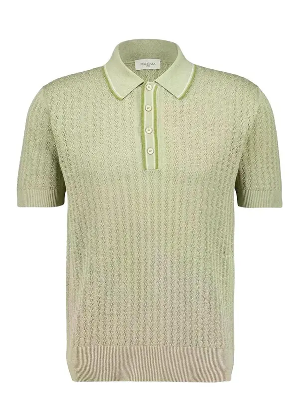PIACENZA CASHMERE 1733 Four-button Linen Polo Shirt - Green