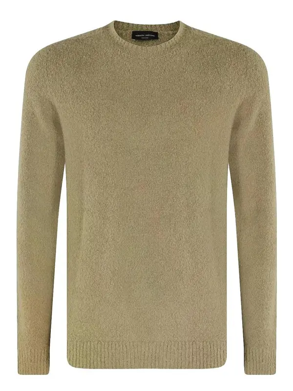 ROBERTO COLLINA Crewneck Textured Knit Sweater - Green