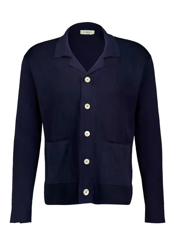 PIACENZA CASHMERE 1733 Ribbed-knit Cardigan - Blue