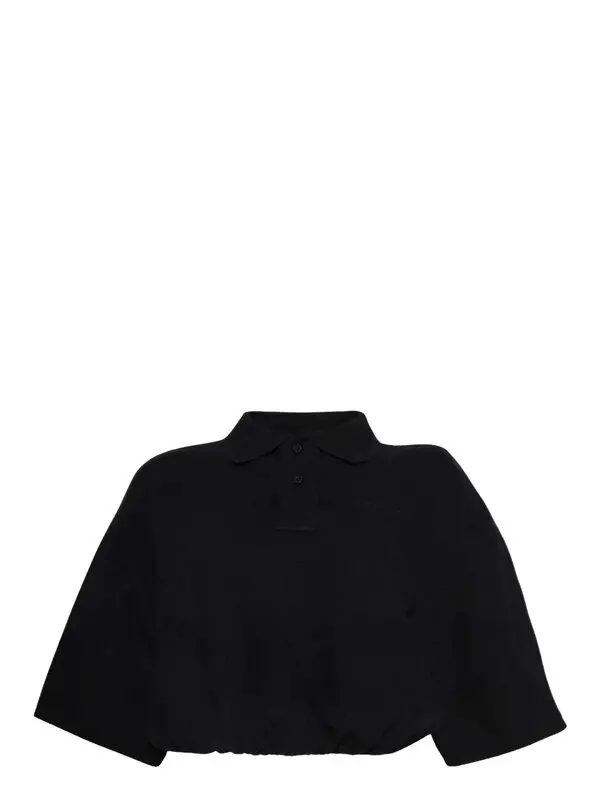 Alexander Wang Cropped Polo Shirt - Black