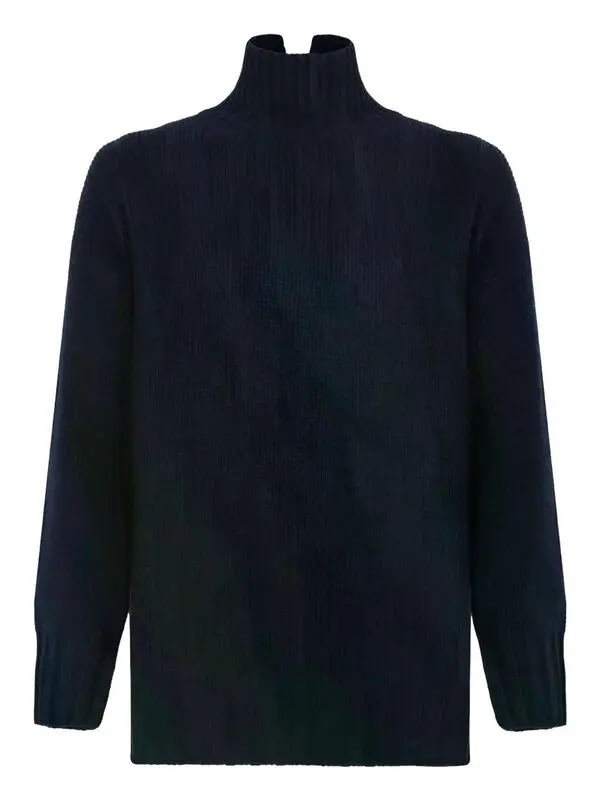 DOUUOD High-neck Sweater - Blue