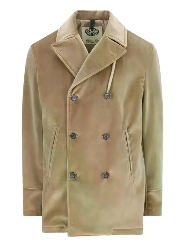 CAMPLIN Notched-lapel Double-breasted Coat - Neutrals