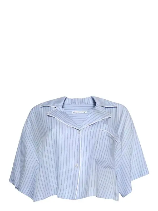 Alexander Wang Striped Short-sleeve Shirt - Blue