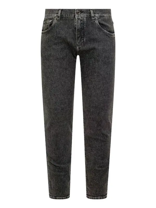Dolce & Gabbana Metal Plaque Jeans - Grey