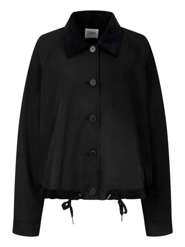 STUDIO TOMBOY Corduroy-collar Bomber Jacket - Black