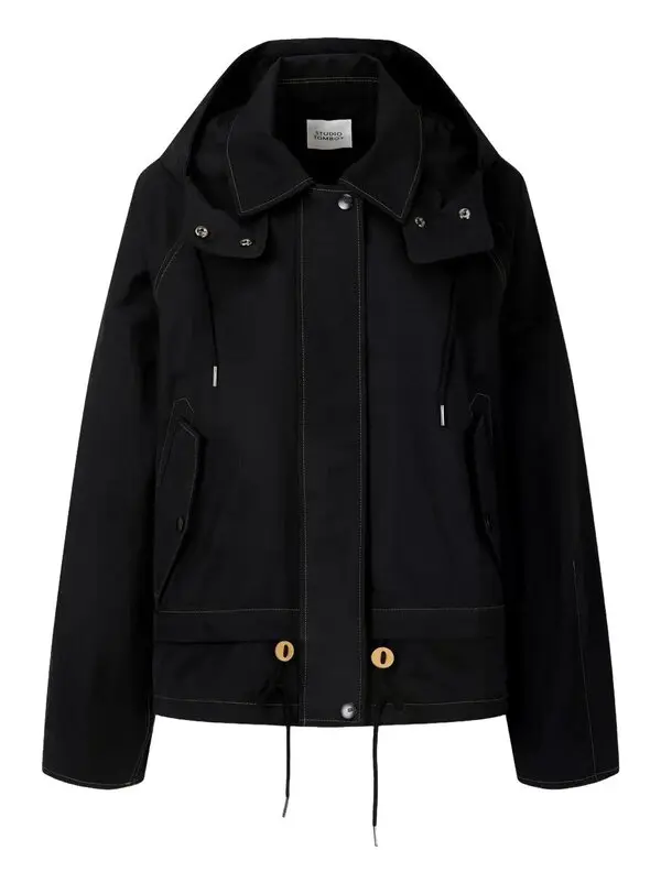 STUDIO TOMBOY Layered Hooded Jacket - Black