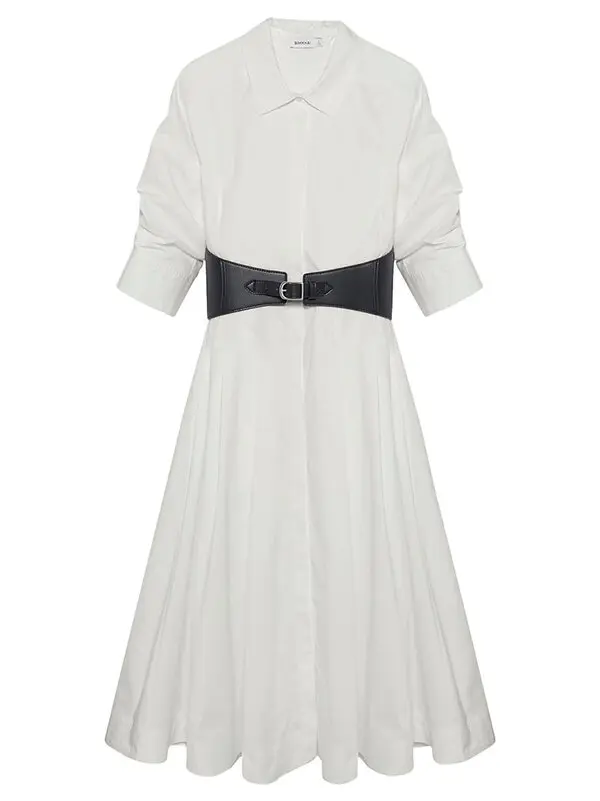 Simkhai Olson Belted Midi Shirtdress - White