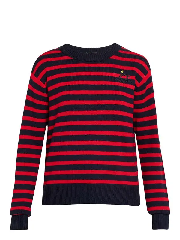 Marc Jacobs Striped Crewneck Sweater - Navy/red