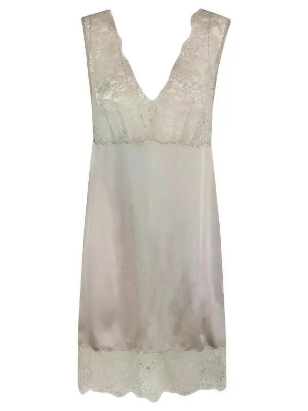 Marella Lace V-neck Dress - Neutrals