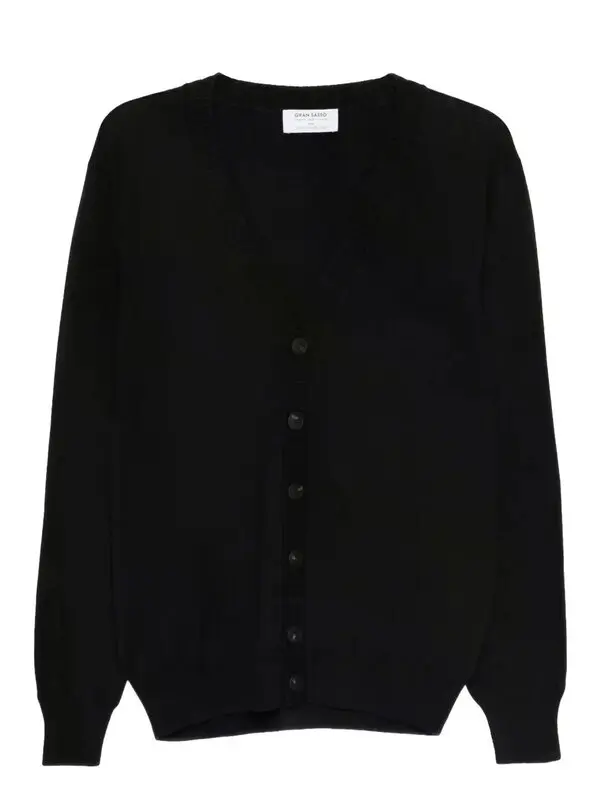 GRAN SASSO Button-up V-neck Cardigan - Black