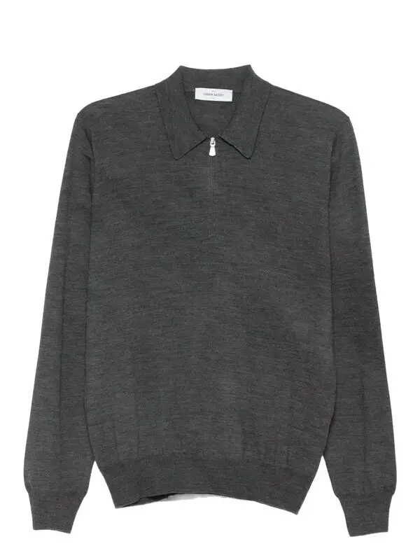 GRAN SASSO Half-zip Fine Knit Sweater - Grey