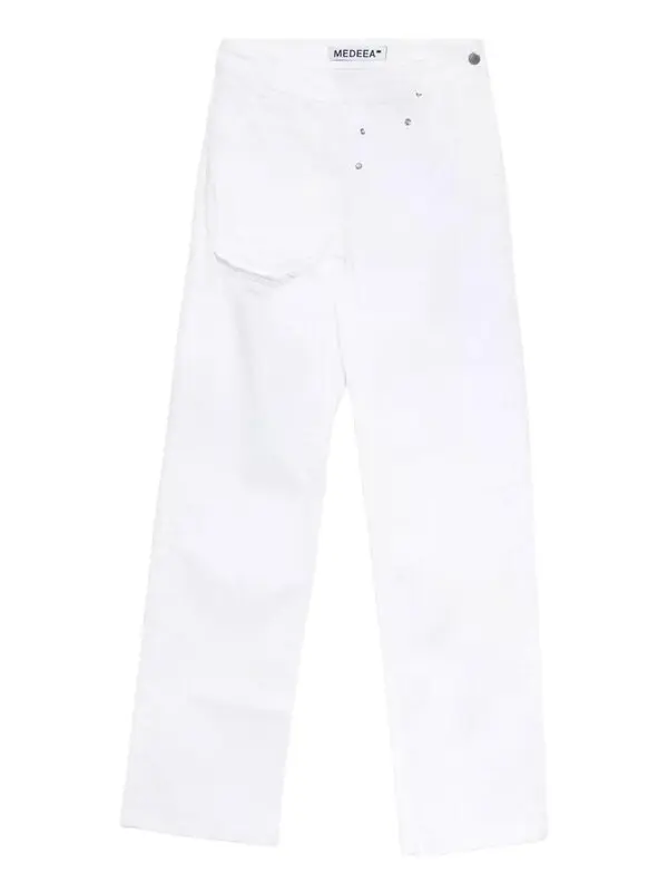 MEDEEA High-waisted Straight-leg Trousers - White