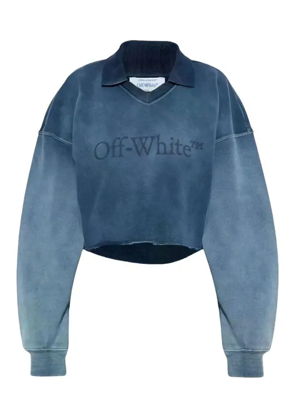 Off-White Logo Cropped Sweatshirt - Blue