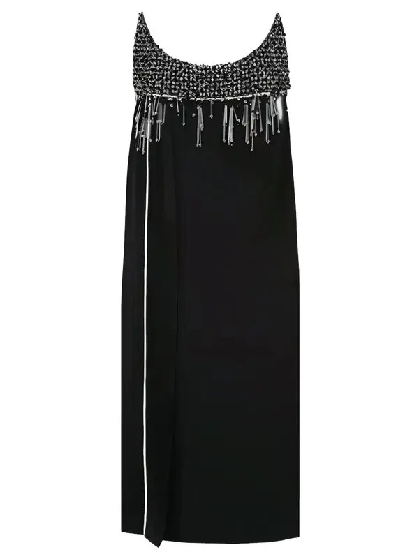 Prada Crystal-bead Embellished Mini Dress - Black