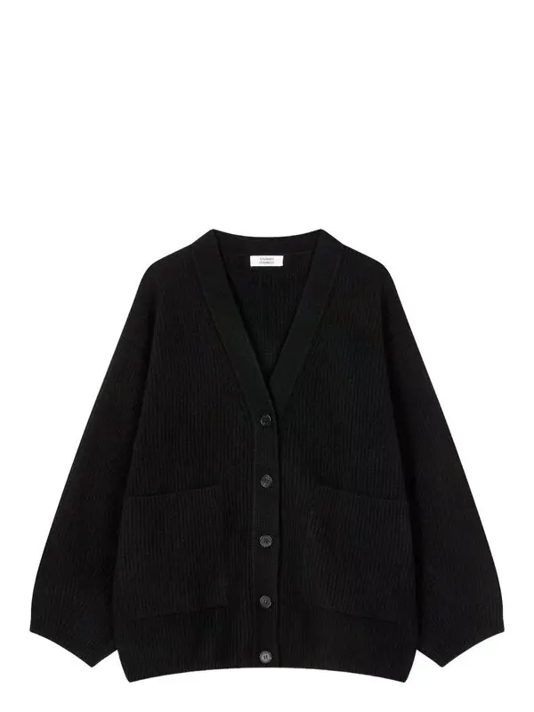 STUDIO TOMBOY Ribbed-knit Cardigan - Black