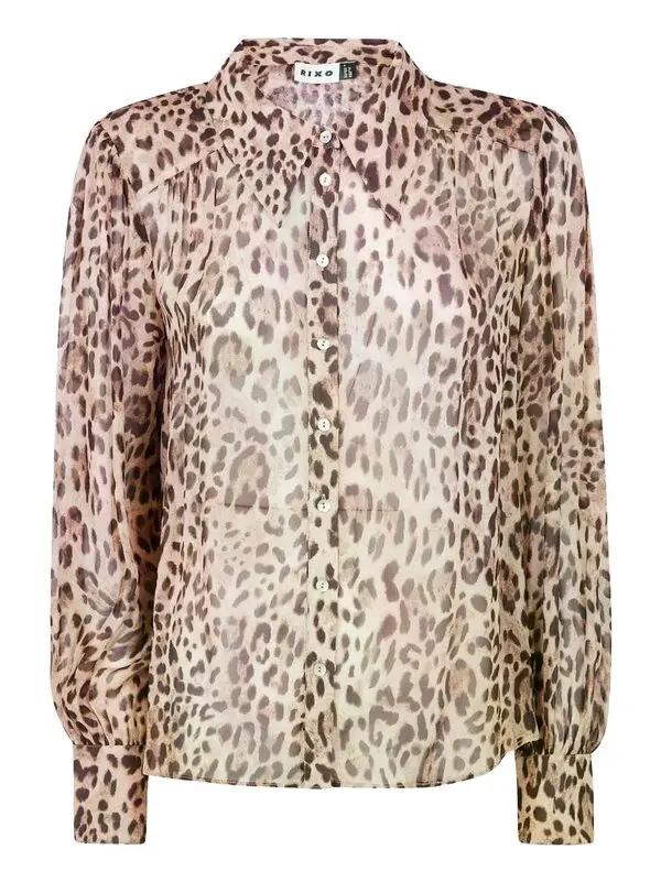 Rixo Mila Leopard-print Shirt - Brown