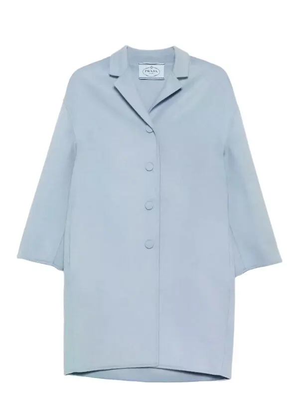 Prada Button-fastening Collared Coat - Blue