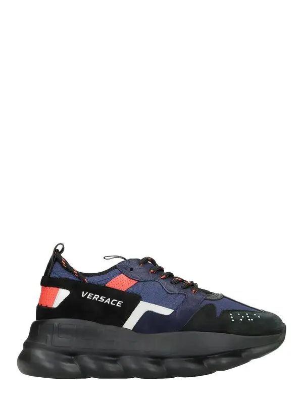 Versace Chain Reaction Panelled Sneakers - Black